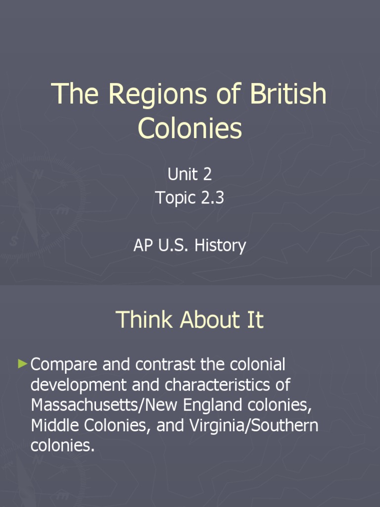 AP U.S. History: Colonial Regions | PDF | English Colonization Of The ...