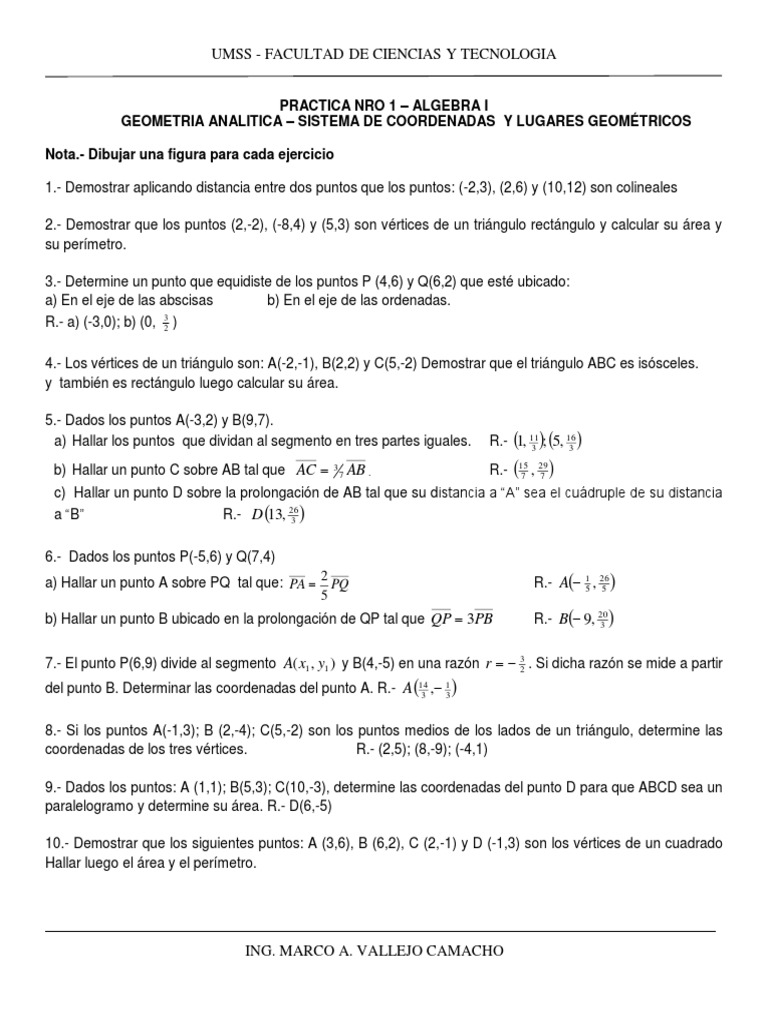 Umss - Facultad de Ciencias Y Tecnologia | PDF | Triángulo | Geometría del plano euclidiano