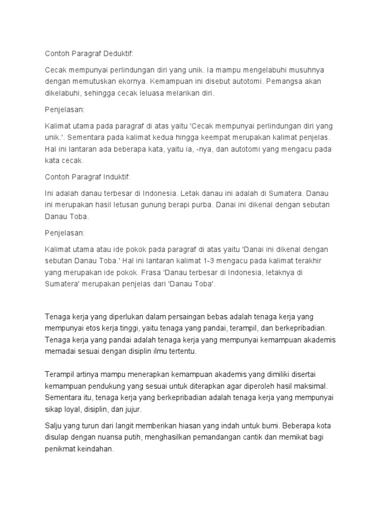 Contoh Paragraf | PDF | Seni & Disiplin Bahasa | Kajian Bahasa Asing