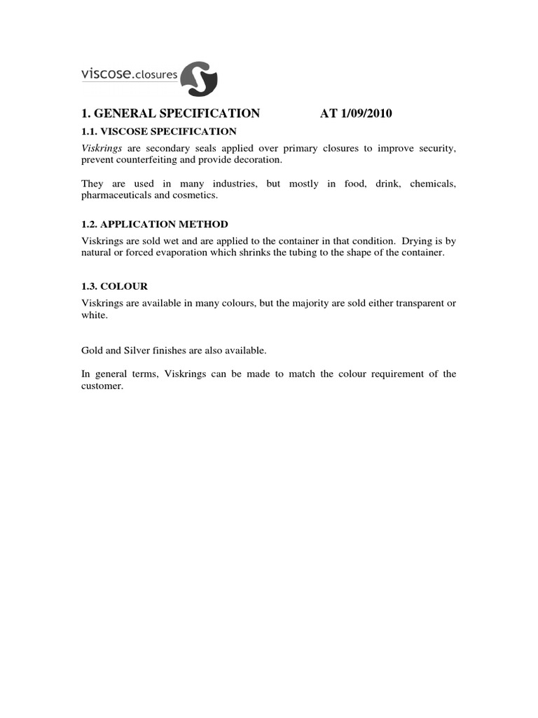 Viskrings Seals SDS | PDF | Rayon | Water