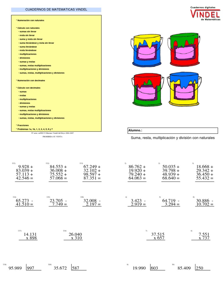 Operaciones Basicas | PDF | Enseñanza de matemática | Teoría de los números
