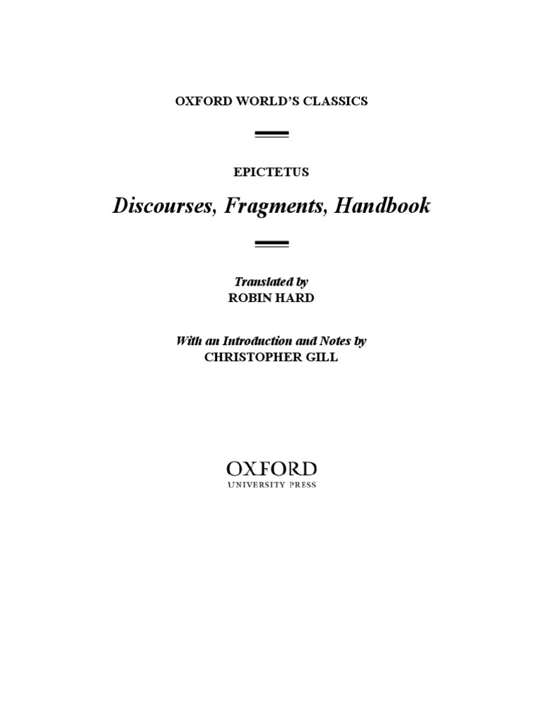 Epictetus For Hist 1 | PDF | Argument | Epictetus