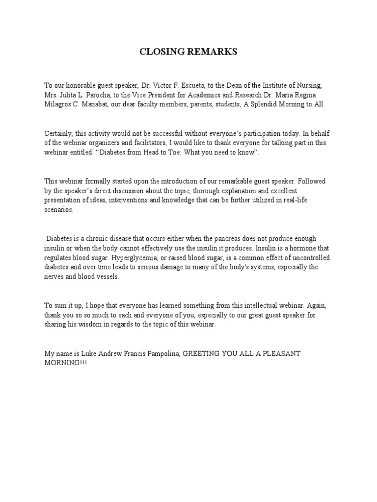 Closing Remarks | PDF