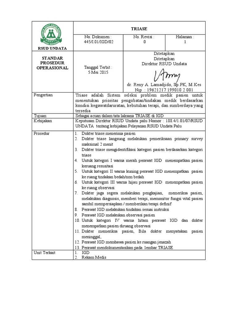 SPO TRIASE (Sudah Revisi) Dan Terbaru | PDF