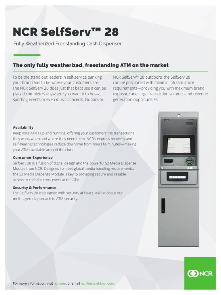 NCR SelfServ 28 Datasheet English US | PDF | Automated Teller Machine ...