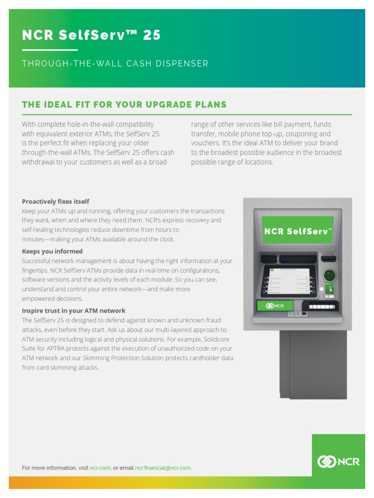 17fin8593 G Us NCR Selfserv 25 Ds | PDF | Automated Teller Machine | Computing