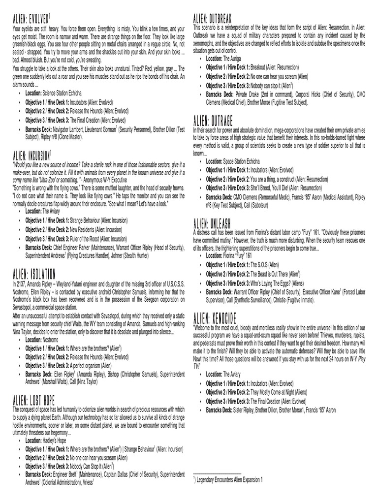 Legendary Encounters Alien - The Untold Stories | PDF