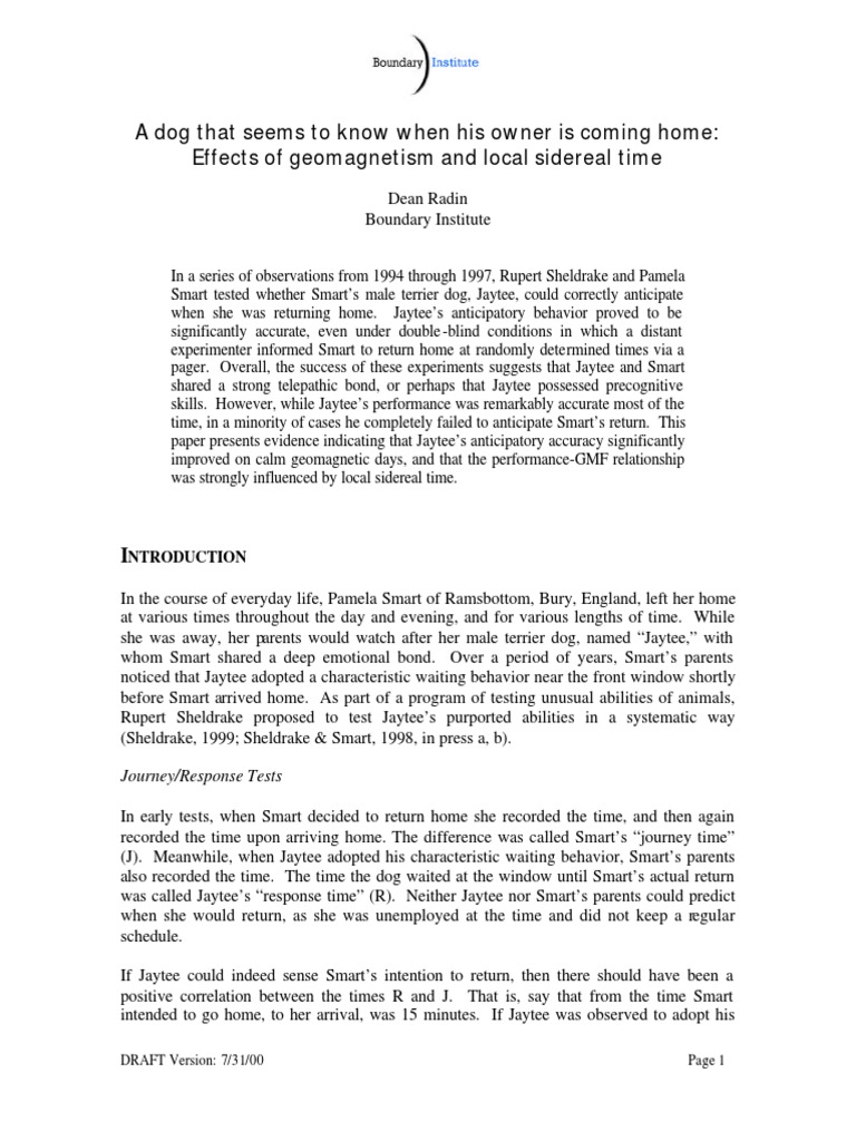 Radin Dog Psi Geomagnetism and Solar Day | PDF | Parapsychology ...