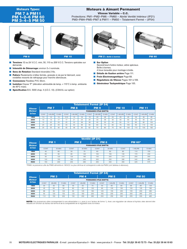 Catologue Des Moteurs À Aimant Permanent | PDF | Transmission (Mécanique) | Grandeur physique