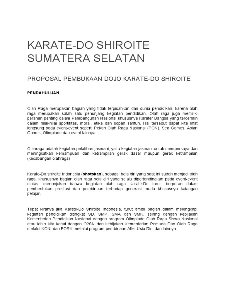Proposal Karate | PDF