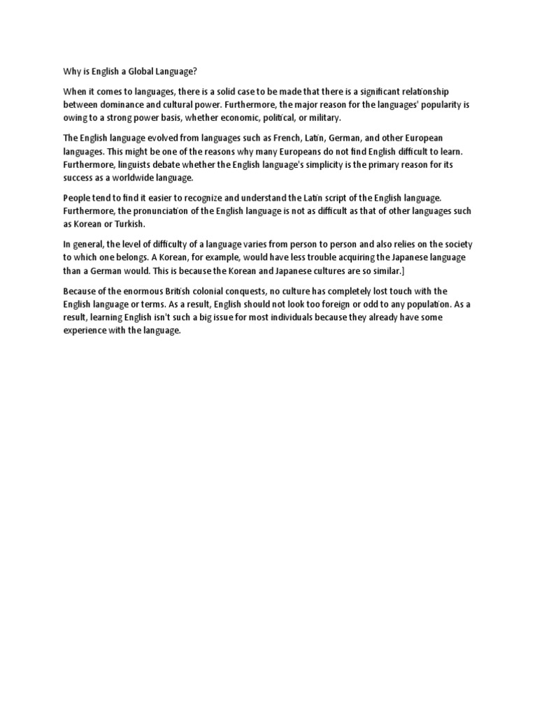 The Rise of English as a Global Language | PDF