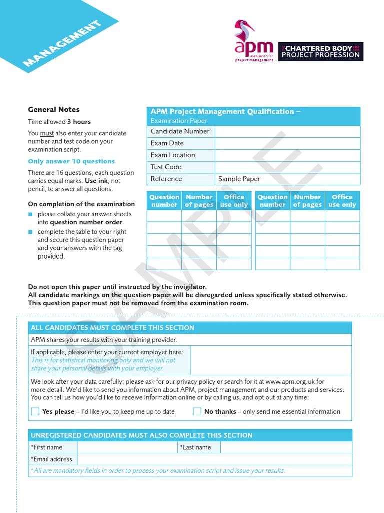 Apm Body of Knowledge 7th Edition PMQ Sample Exam Paper Digital | PDF ...