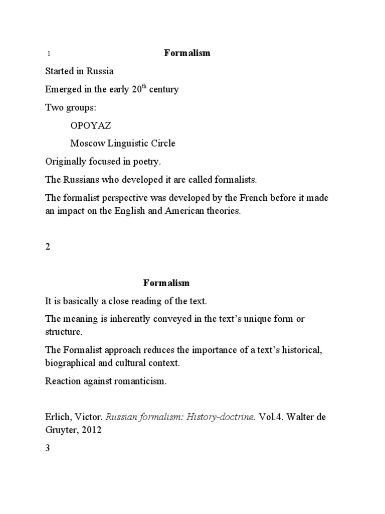 Formalism | PDF | Literary Theory | Human Communication