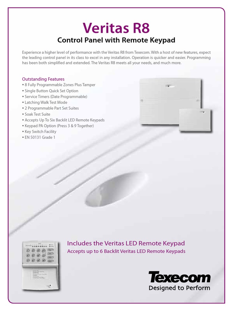 Veritas R8: Control Panel With Remote Keypad | PDF | Electrical ...