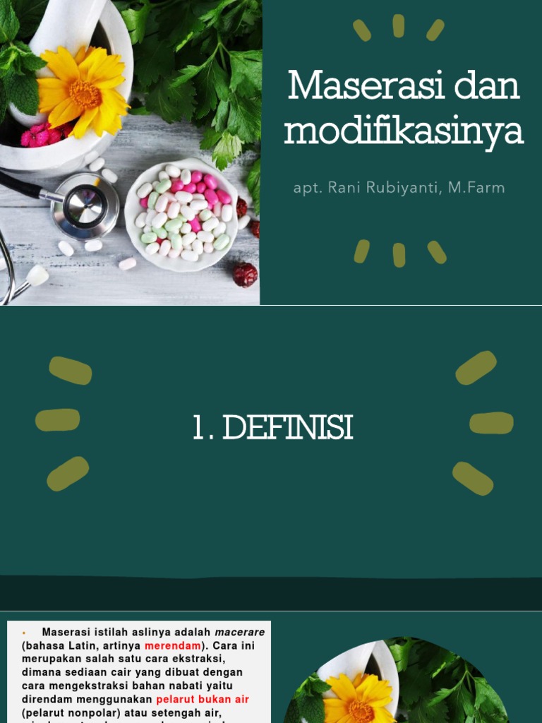 Metode dan Prinsip Maserasi Ekstraksi | PDF