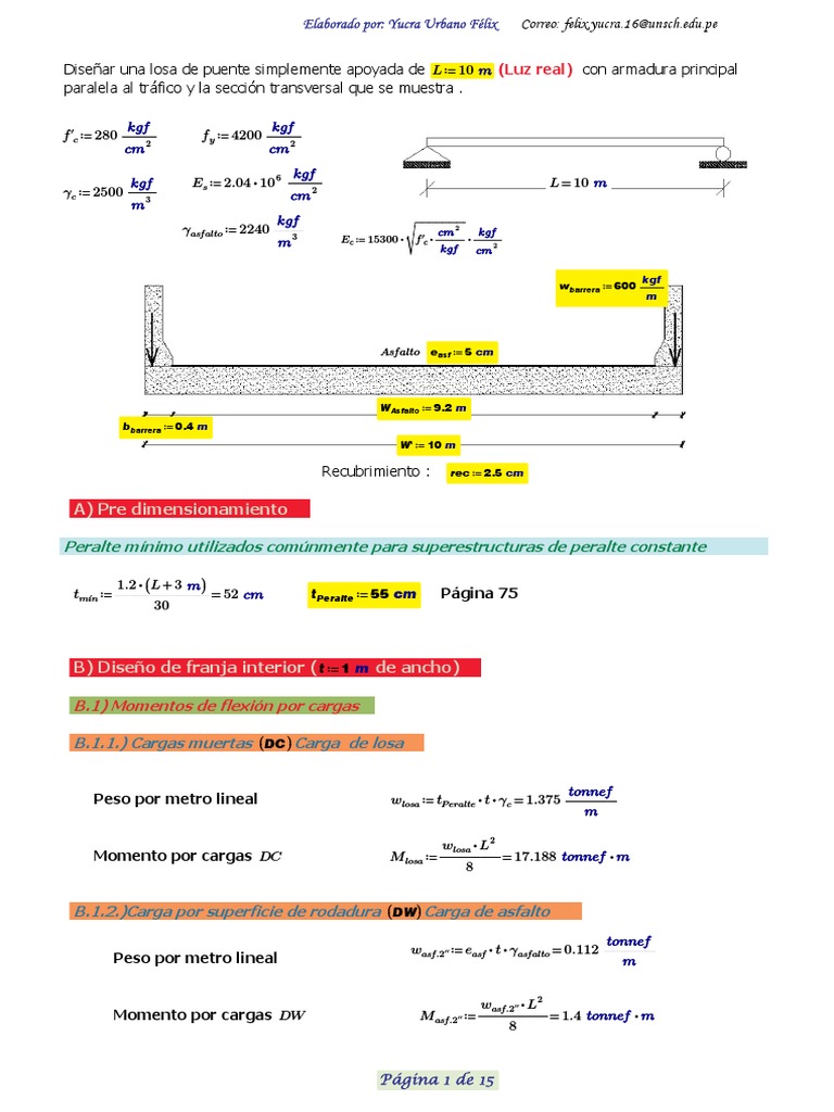 Diseño De Puente Losa Pdf Materiales Ingeniero Civil