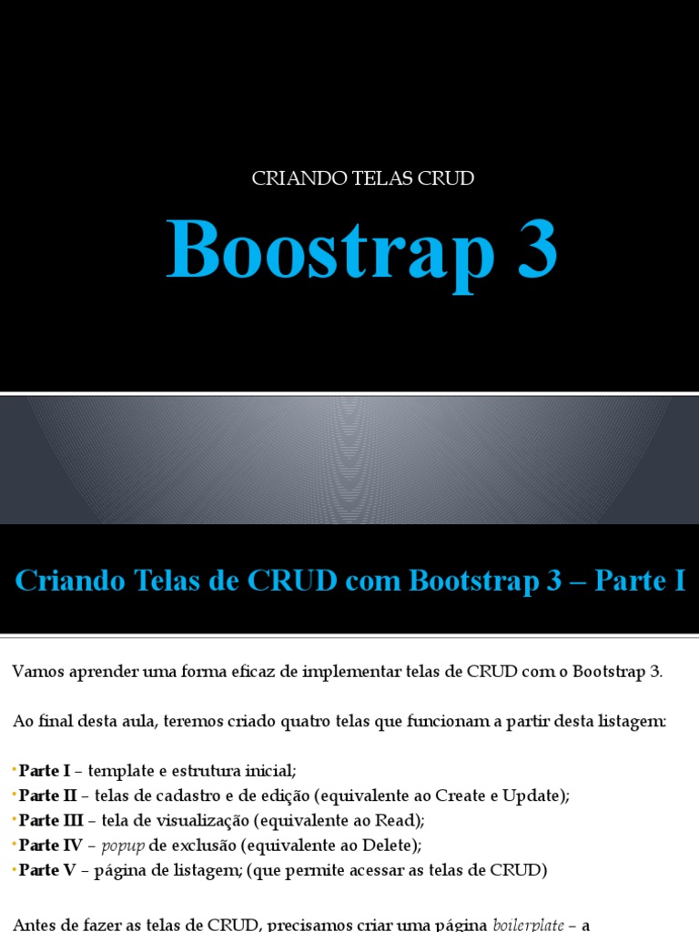 Criando Telas de CRUD Com Bootstrap 3 FINAL | PDF | Html ...