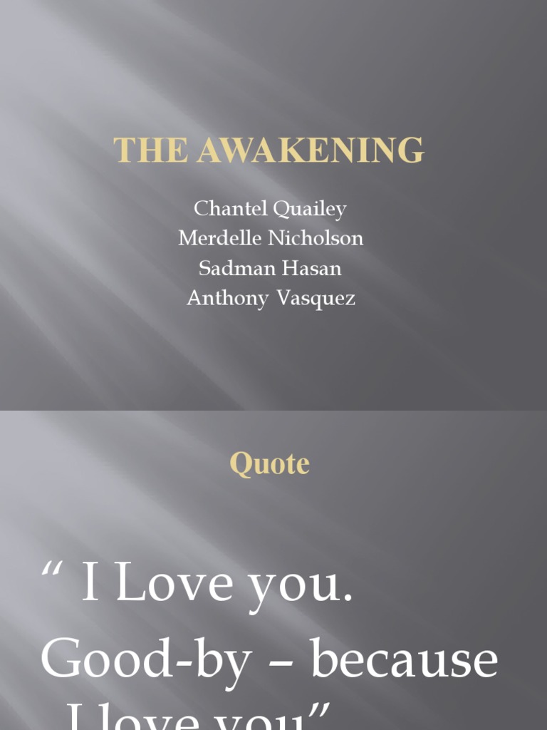 The Awakening Quote Analysis | PDF | The Awakening (Chopin Novel)