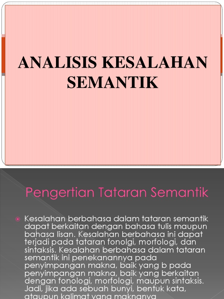 Analisis Kesalahan Semantik | PDF