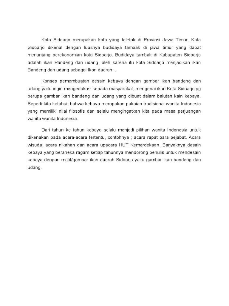 Kebaya Motif Ikan Bandeng dan Udang | PDF