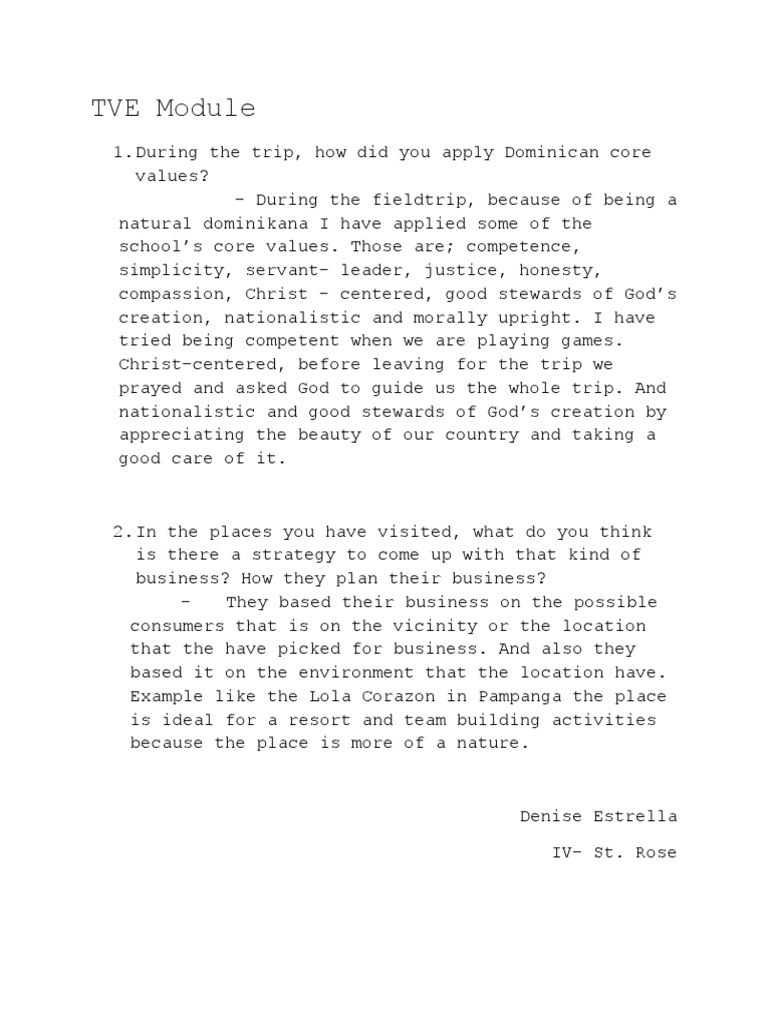 TVE Module | PDF | Wellness