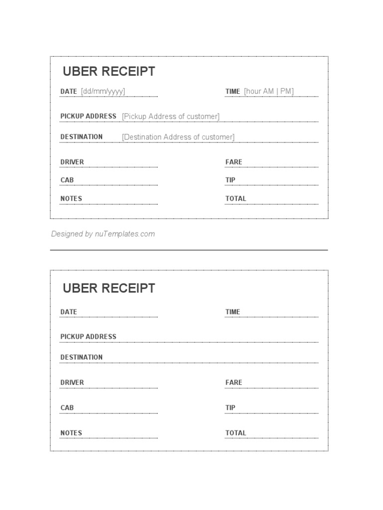 Uber Receipt Template Guide | PDF | Business | Technology & Engineering