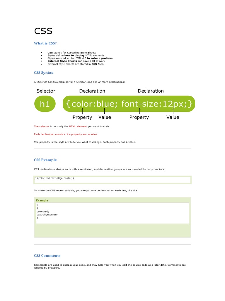 What Is CSS?: CSS Stands For Cascading Style Sheets | PDF | Html ...