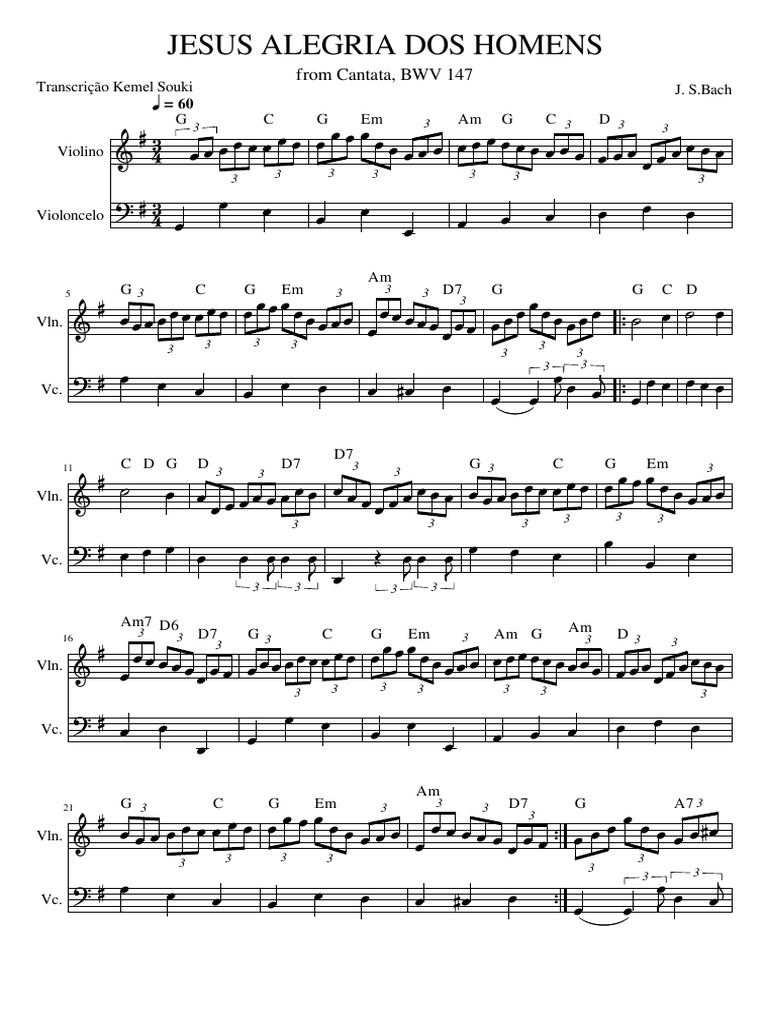 Jesus Alegria Dos Homens | PDF | Church Music | Compositions