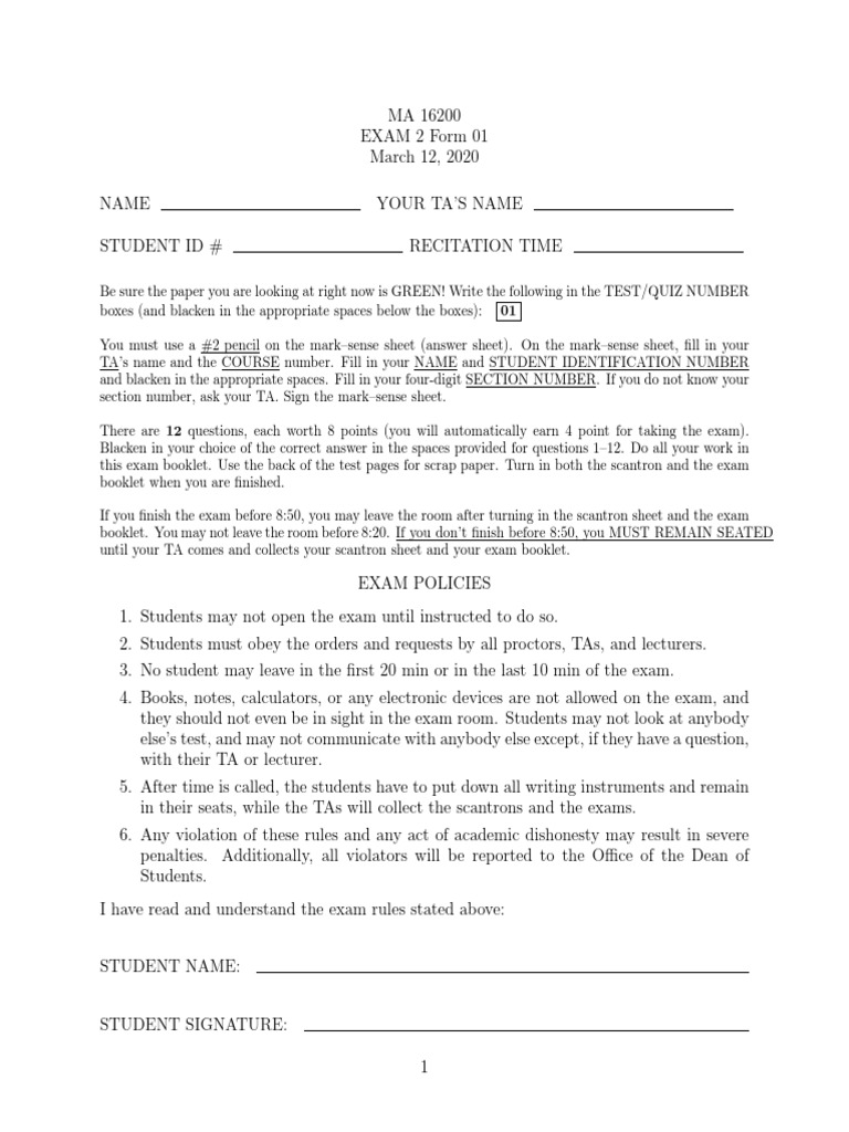 Calculus 2 Exam 2 Practice Test | PDF | Test (Assessment ...