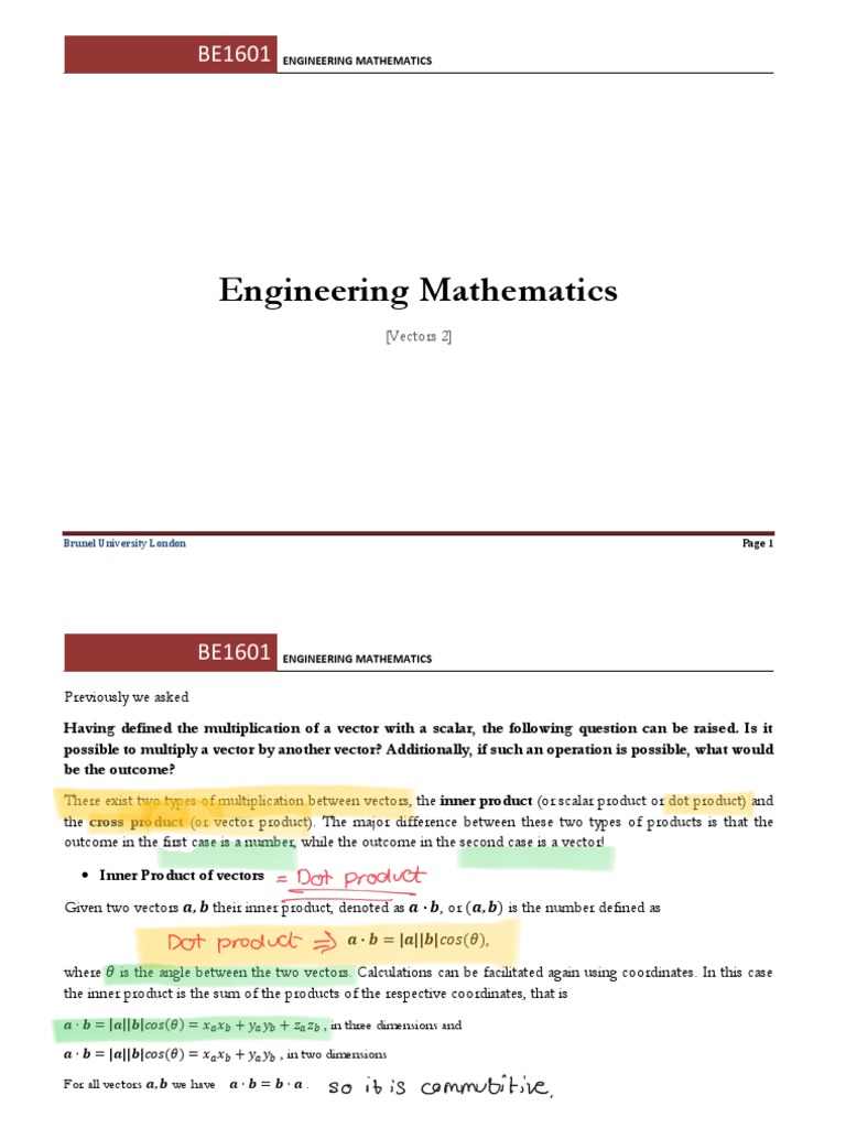 Vectors 2a | PDF | Vector Space | Euclidean Vector