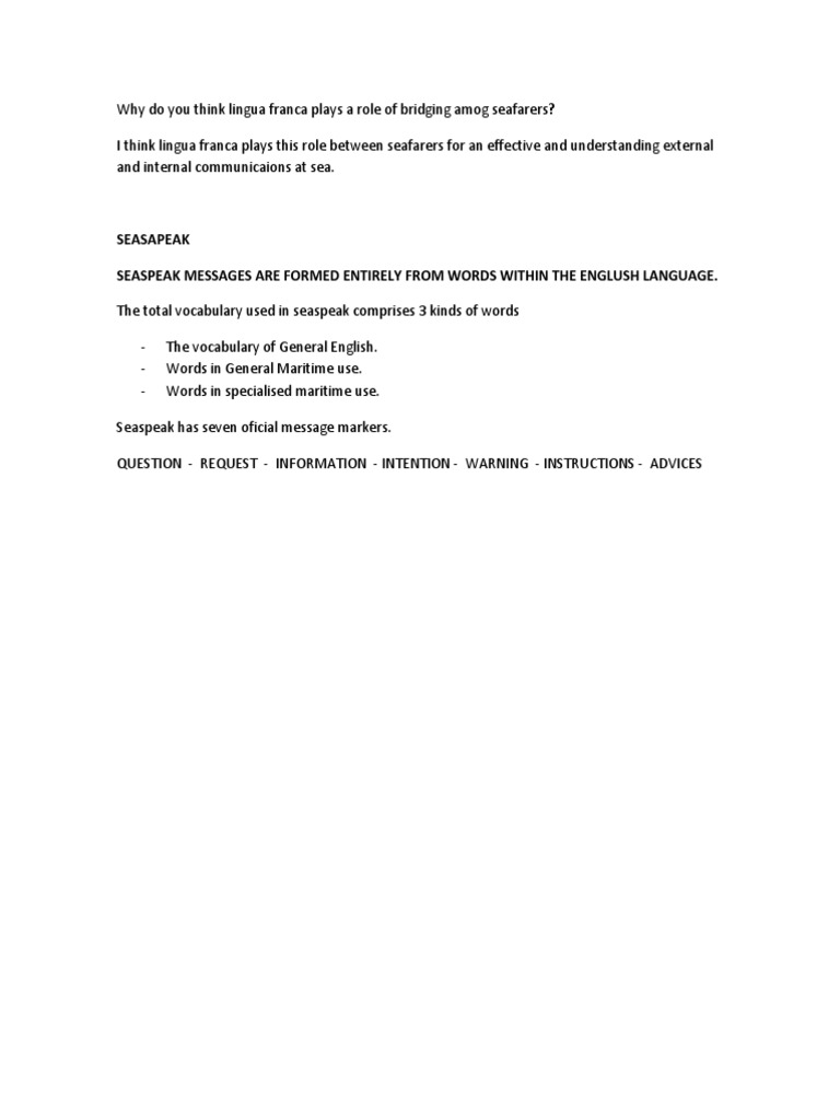 Question and Seaspeak | PDF | Career & Growth | Language Arts & Discipline