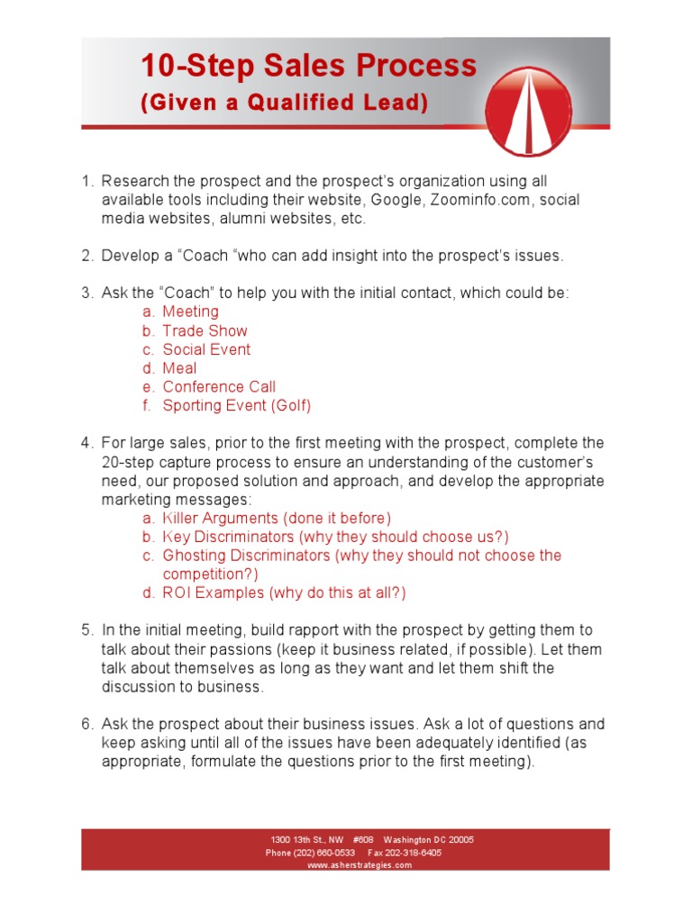 10 Step Sales Process | PDF | Sales | Public Sphere