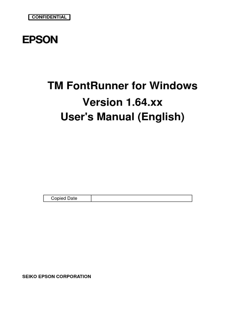 TM Fontrunner For Windows User'S Manual (English) : Confidential ...