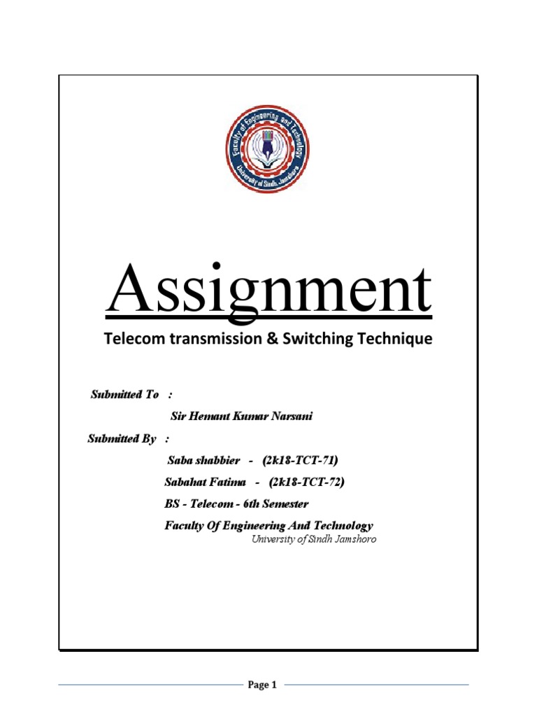 Assignment: Telecom Transmission & Switching Technique | PDF ...