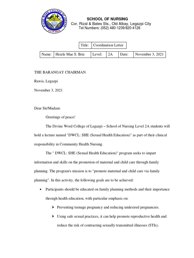 Coordination Letter Signed 1 | PDF | Reproductive Health | Family Planning