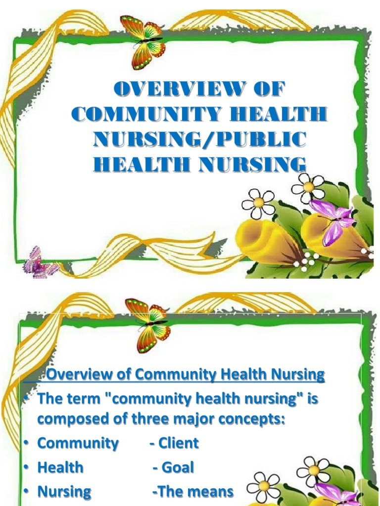 Overview of Community Health Nursing/Public Health Nursing | PDF ...