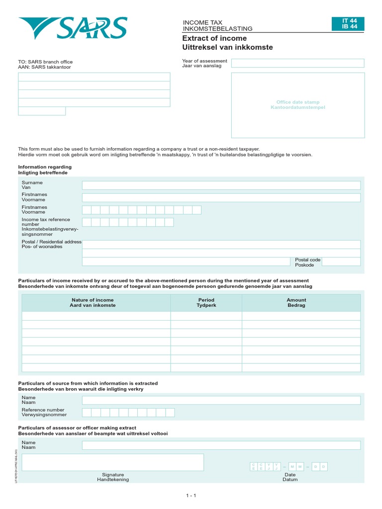 IT44 Extract of Income External Form | PDF | Government Finances ...