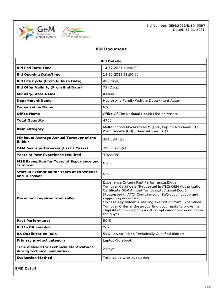 GeM Bidding 2816409 | PDF | Intel | Computer Engineering