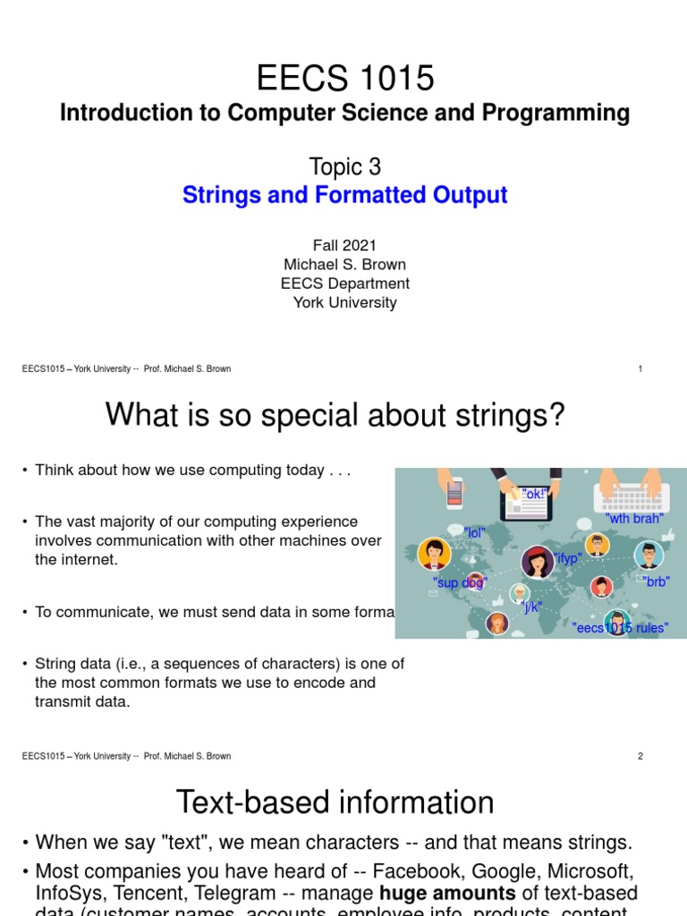 Topic3 Strings FormattedOutput | PDF | String (Computer Science ...