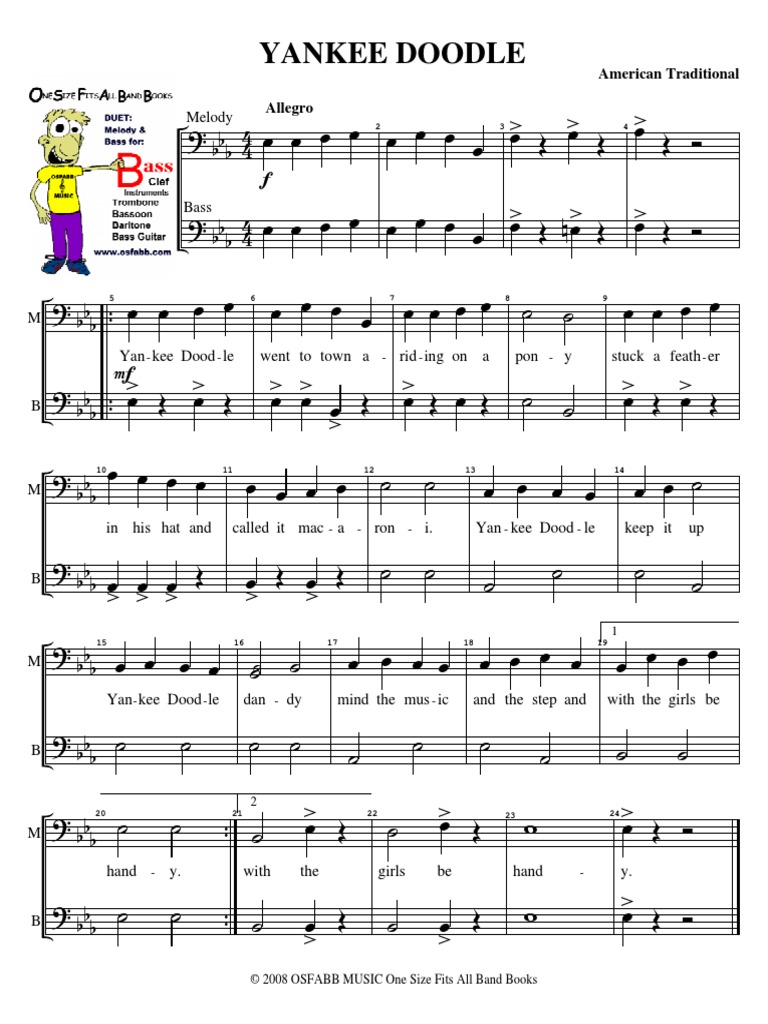 Yankee Doodle: ? BBB 4 4 F | PDF | Music Technology | Aerophones