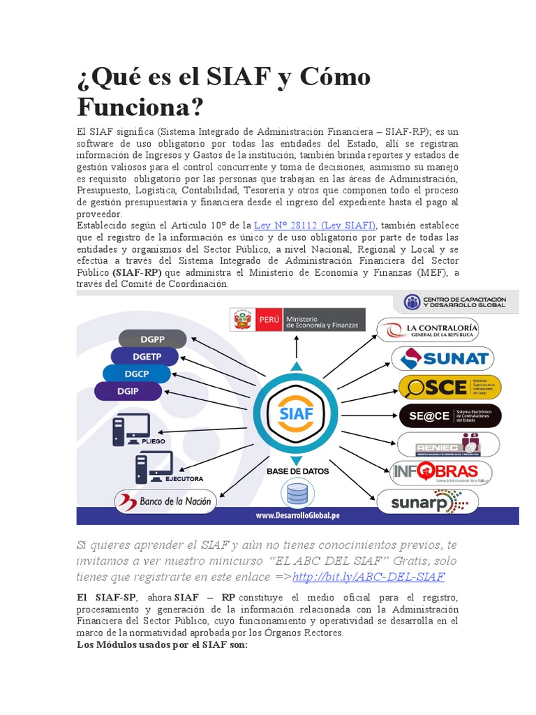Qué Es El SIAF y Cómo Funciona | PDF | Contabilidad | Presupuesto