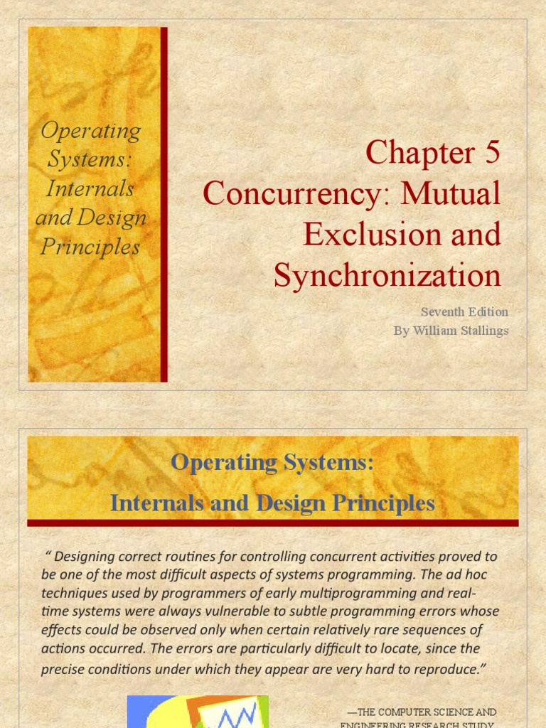 Concurrency Mutual Exclusion And Synchronization Operating Systems Internals And Design