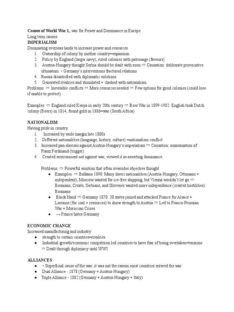 History Paris Peace Treaties Notes | PDF | World War I Reparations ...