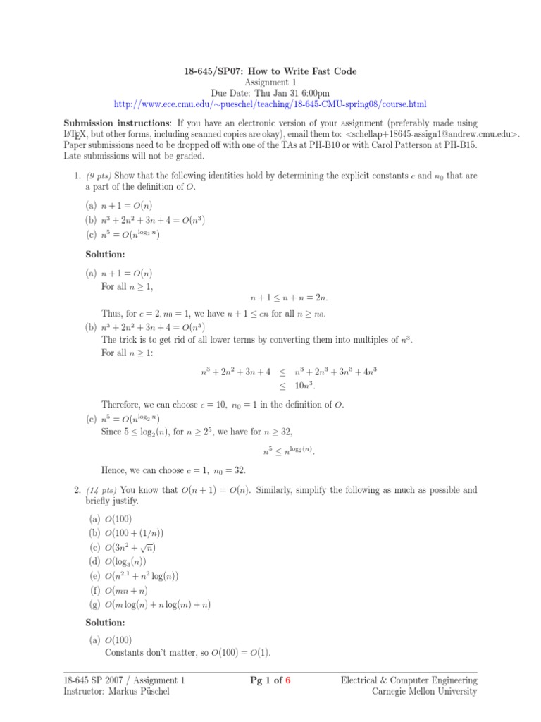 Assign1 Solutions | PDF | Polynomial | Multiplication