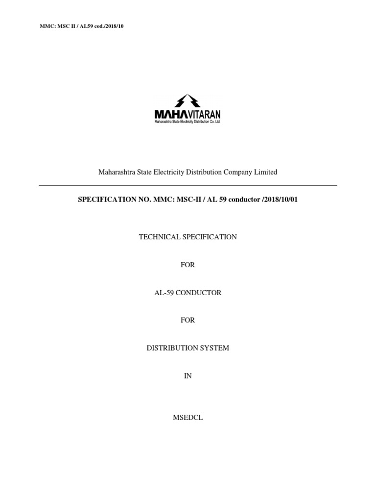 New Final AL 59 Conductor Specification 05.12.18 Docx 1 | PDF | Wire ...