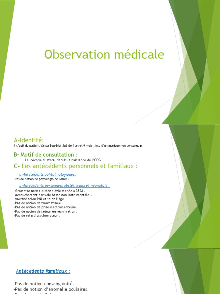 Observation Médicale | PDF | Cataracte | Épidémiologie