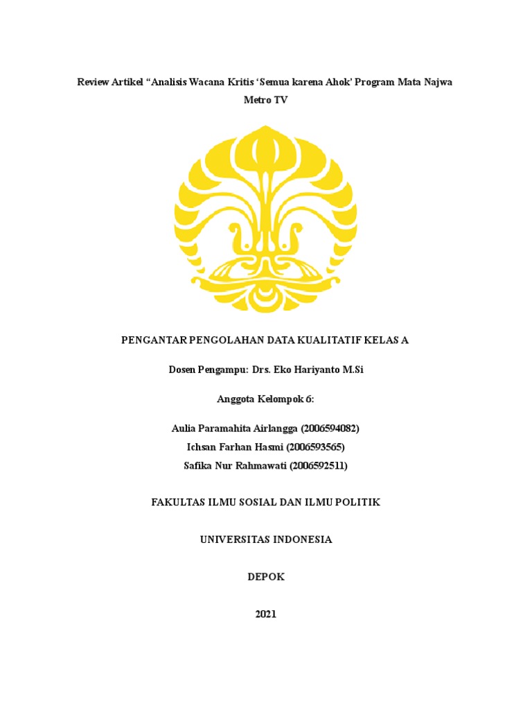 Review Artikel - Kelompok 6 PPDK Kelas A | PDF