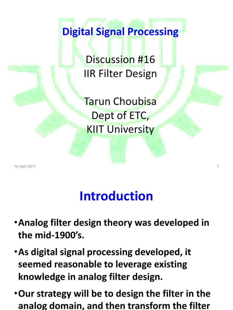 16 IIR Filter Design | PDF | Digital Signal Processing | Signal Processing