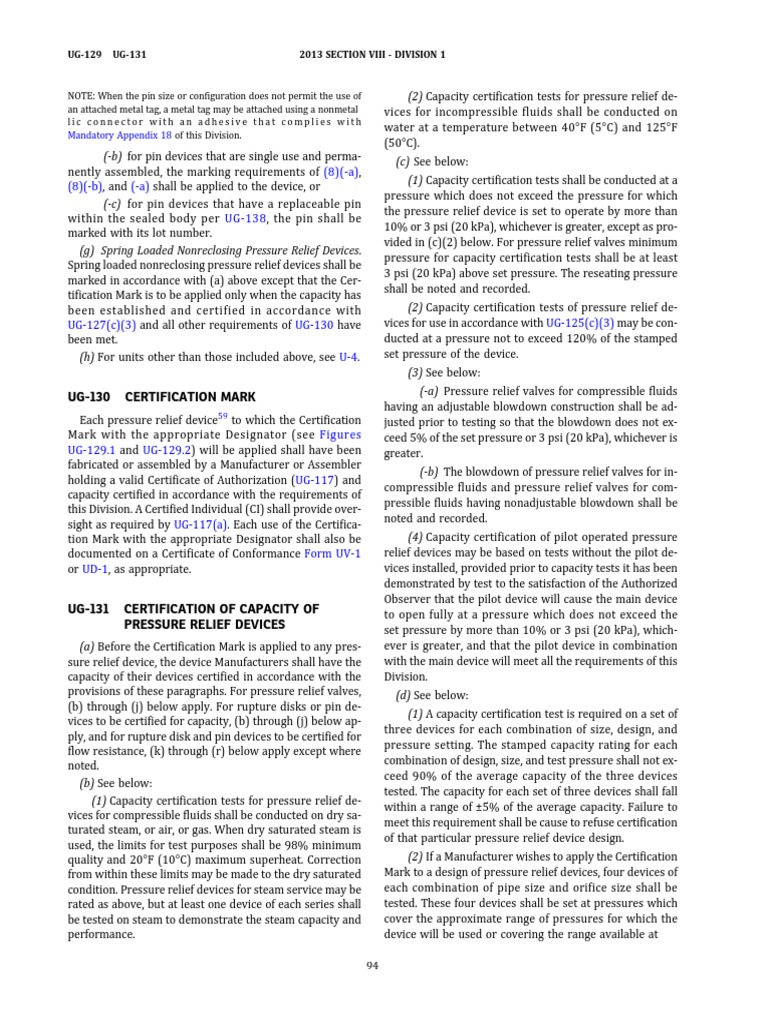 ASME SEC VIII DIV-1 Boiler Pressure Vessel Code 2013 Rules For ...