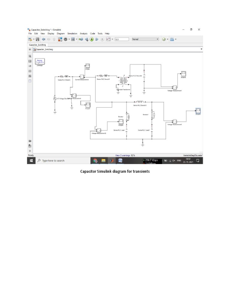 Capacitor Simulink Diagram For Transients | PDF | Electronics | Force